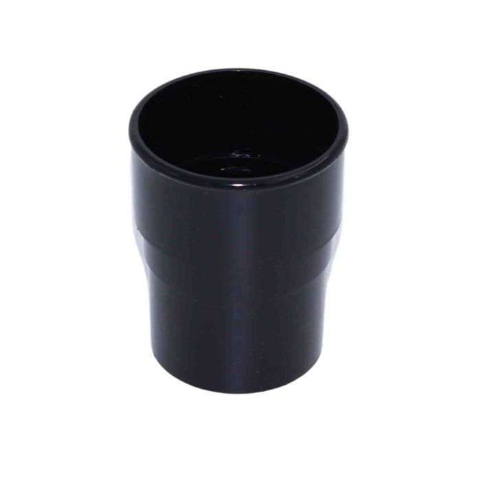 112mm Black Round Guttering Downpipe Socket