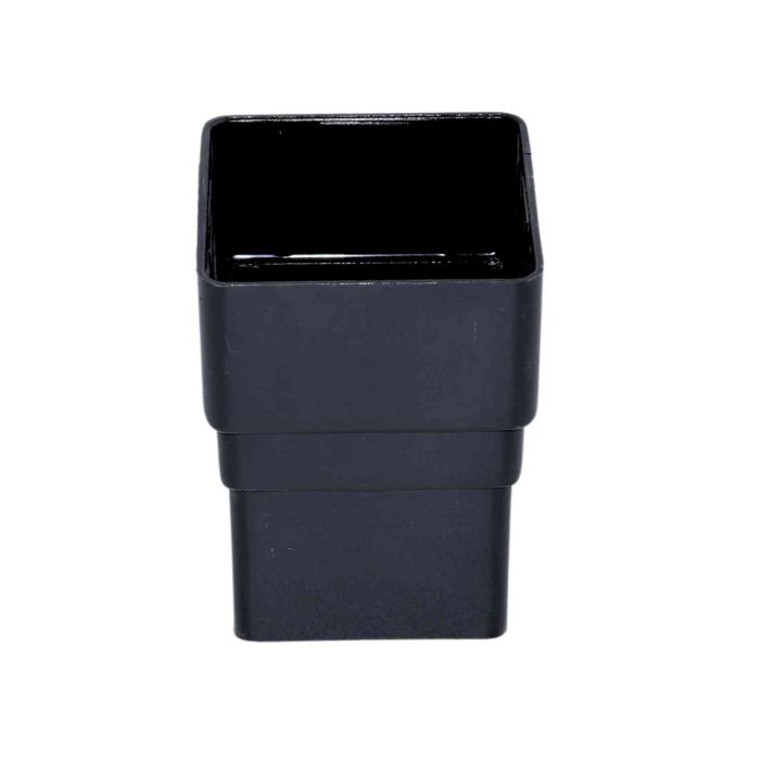 114mm Black Square Guttering Downpipe Socket